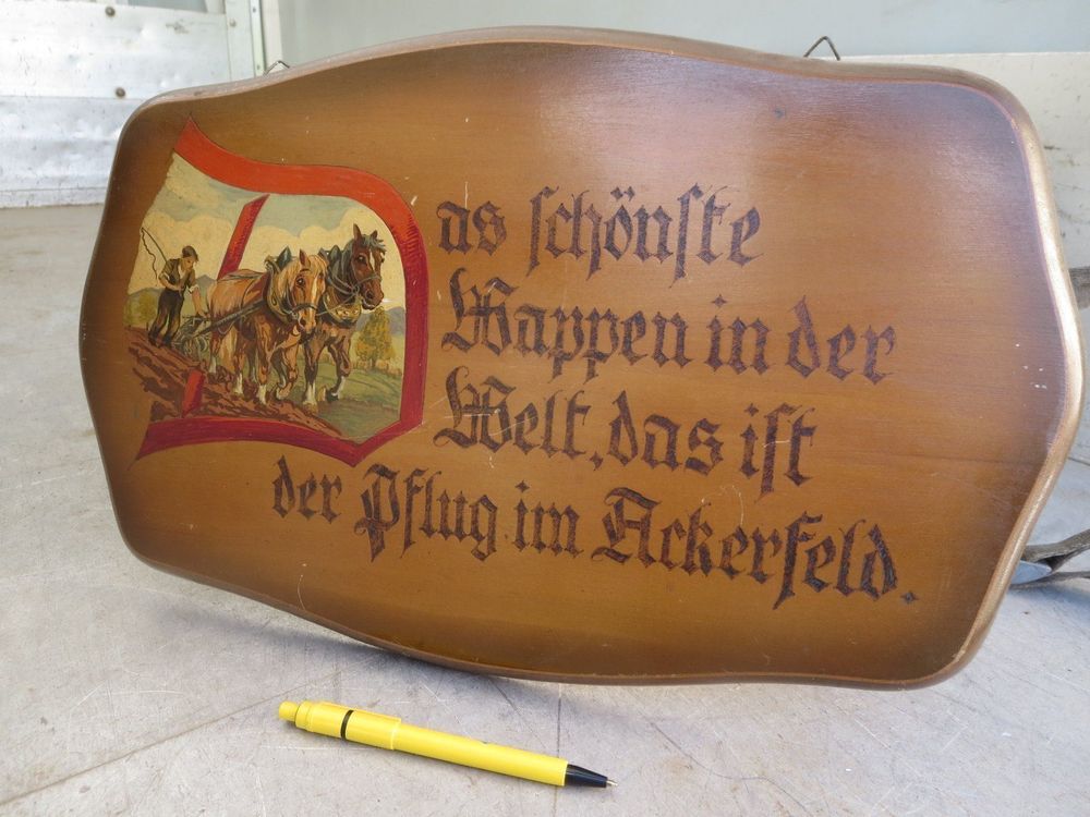 Holz Bild Pferde Pflug Wappen (D'occasion) à Wolfhalden pour CHF 1 ...