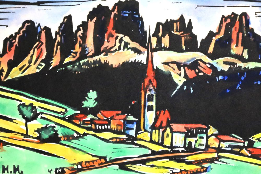 Heinrich Herzig 1887-1964, Holzschnitt "Dolomiten" signiert | Kaufen auf Ricardo
