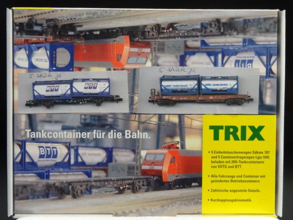 Trix 15289, Tankcontainer, Taschenwagen, Containerwagen, NEU (Neu und ...