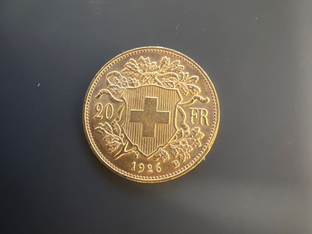 20 Franken 1926 B, Schweiz, Vreneli, Gold -sehr gut erhalten | Kaufen auf Ricardo