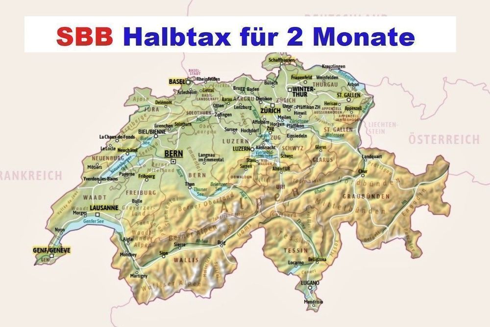 Gutschein SBB 2 Monate Halbtax-Abo Bon Halbtax Zug Bahn Bus | Kaufen ...