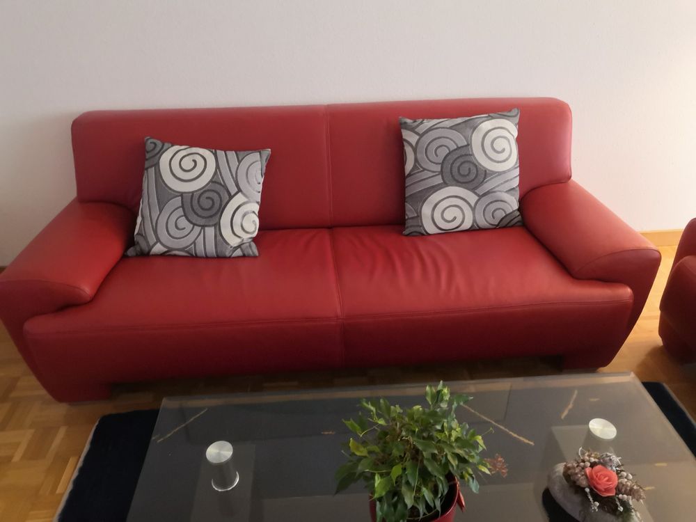 Sofa Leder rot | Acheter sur Ricardo