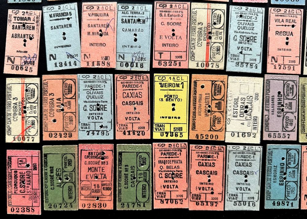 90 Kartonbillette, Portugal, alte, Edmondsche Karton Tickets (Gebraucht ...