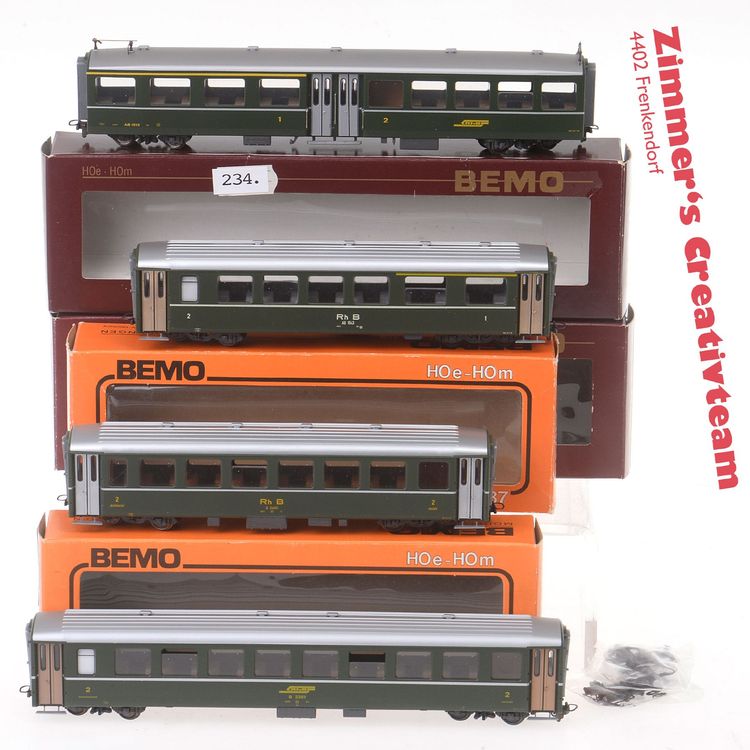 4 BEMO RhB Wagen, H0m, OVP (Gebraucht) in für CHF 99.95 – mit Lieferung ...