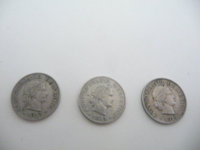 Münzen 3x 5 Rp. 1913 / 1914 / 1915 (Gebraucht) in Kloten für CHF 0.8 – mit Lieferung auf Ricardo ...