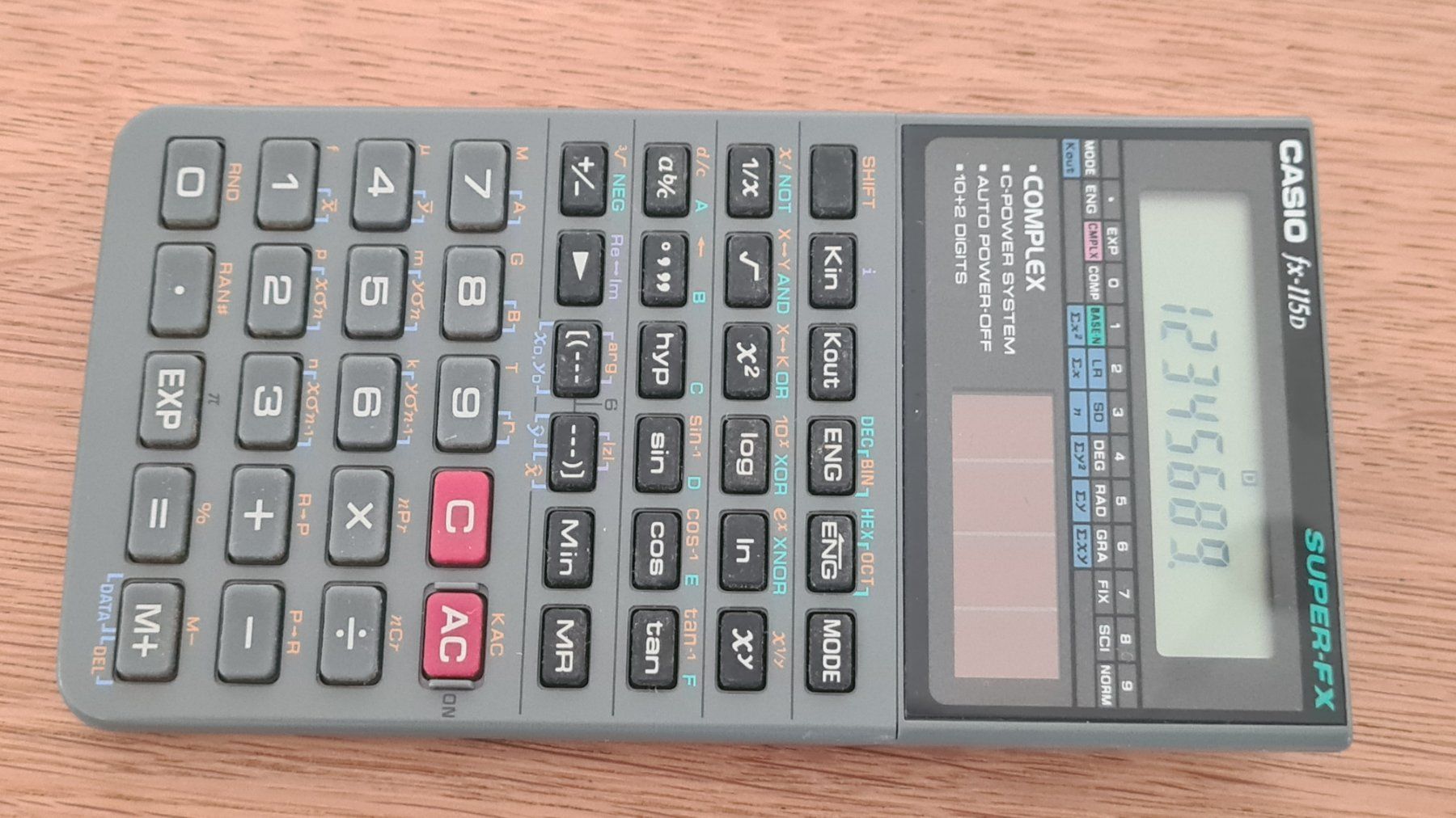 Vintage Casio fx-115D Super-FX Taschenrechner mit Hülle (Gebraucht) in ...