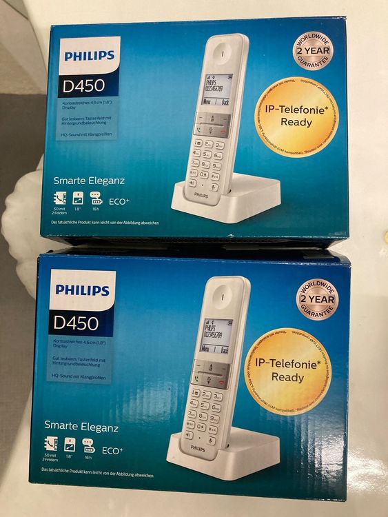 Philips Schnurlostelefon D450, Easy Handfree, OVP, 2 Stücke! | Kaufen ...