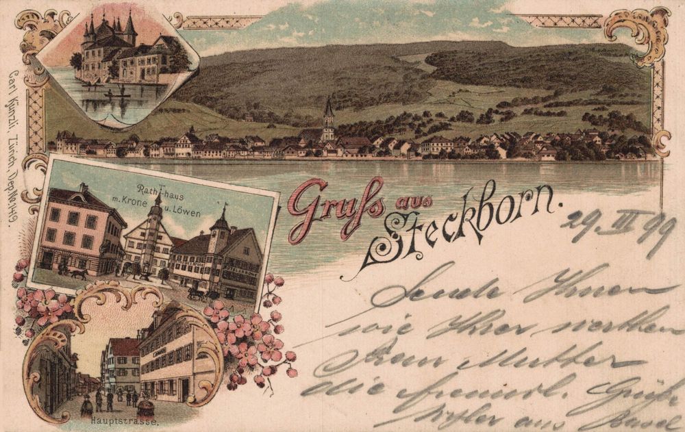 Gruss aus Steckborn. Rathaus m. Krone und Löwen, 1899 (Gebraucht) in Bronschhofen für CHF 25 ...