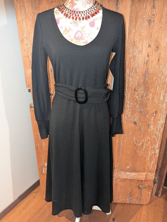 schwarzes St. Emile Kleid aus reiner Schurwolle Gr 38 (Gebraucht) in ...