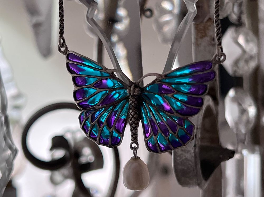 Vintage Collier Tiffany mit Schmetterling im Jugendstil 925S | Kaufen ...