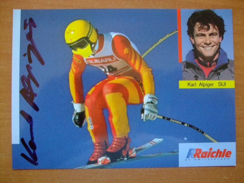 KARL ALPIGER (CH) SKISTAR HANDSIGNIERT TOP AK (Gebraucht) in Schachen b. Reute für CHF 14 – mit ...