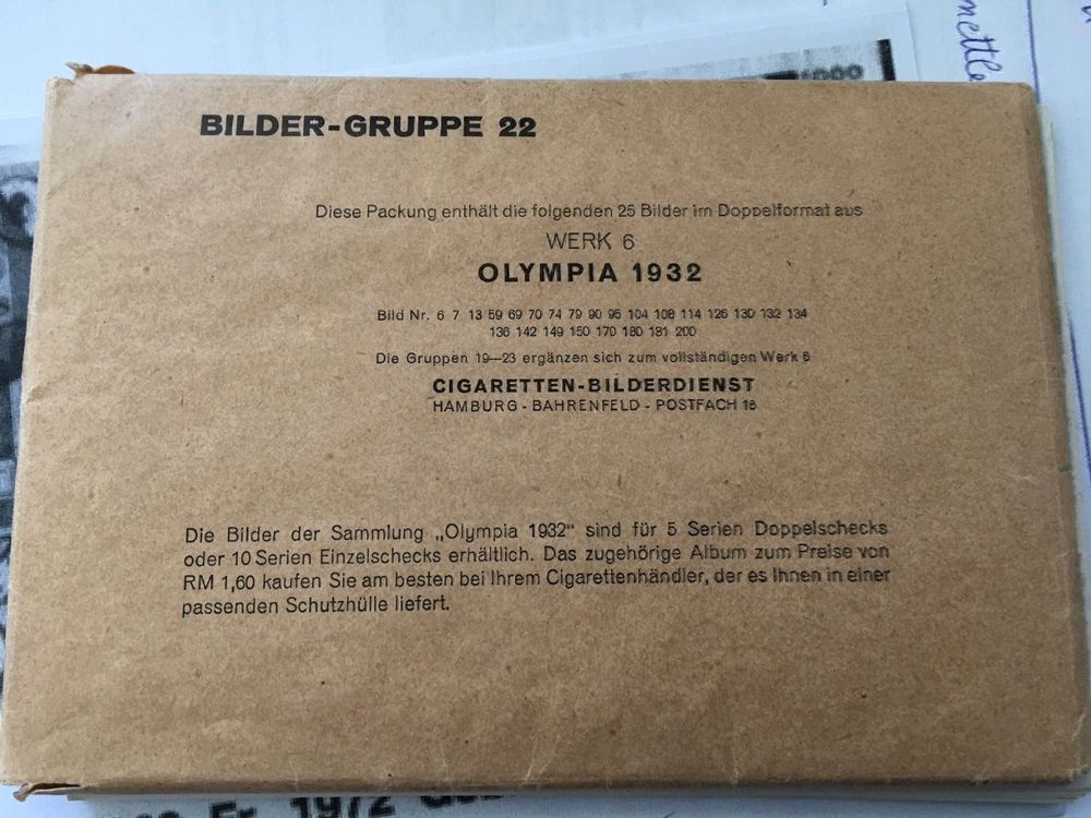 Collection d'images "cigarettes" JO 1932 (D'occasion) à Matran pour CHF ...