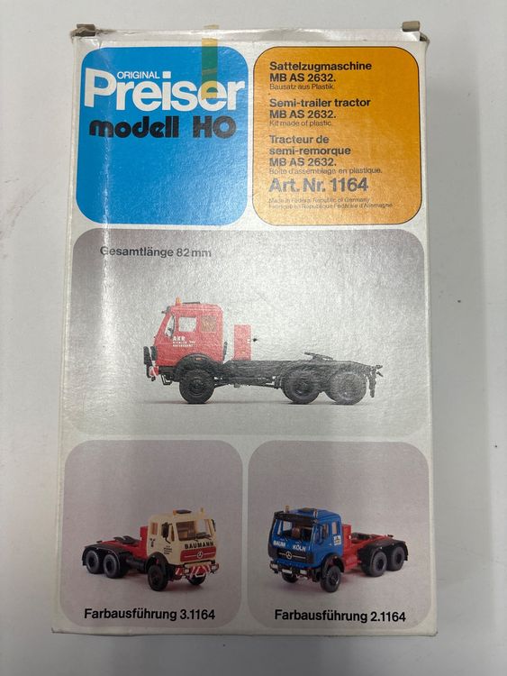 Original Preiser modell HO, Sattelzugmaschine MB AS 2632. (Gebraucht ...