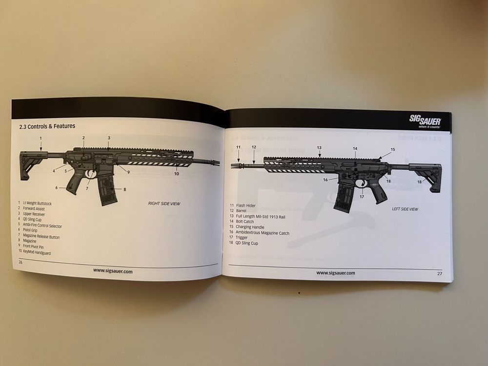 Manual SIG SAUER MCX (Gebraucht) in Schaan für CHF 15 – mit Lieferung auf Ricardo kaufen
