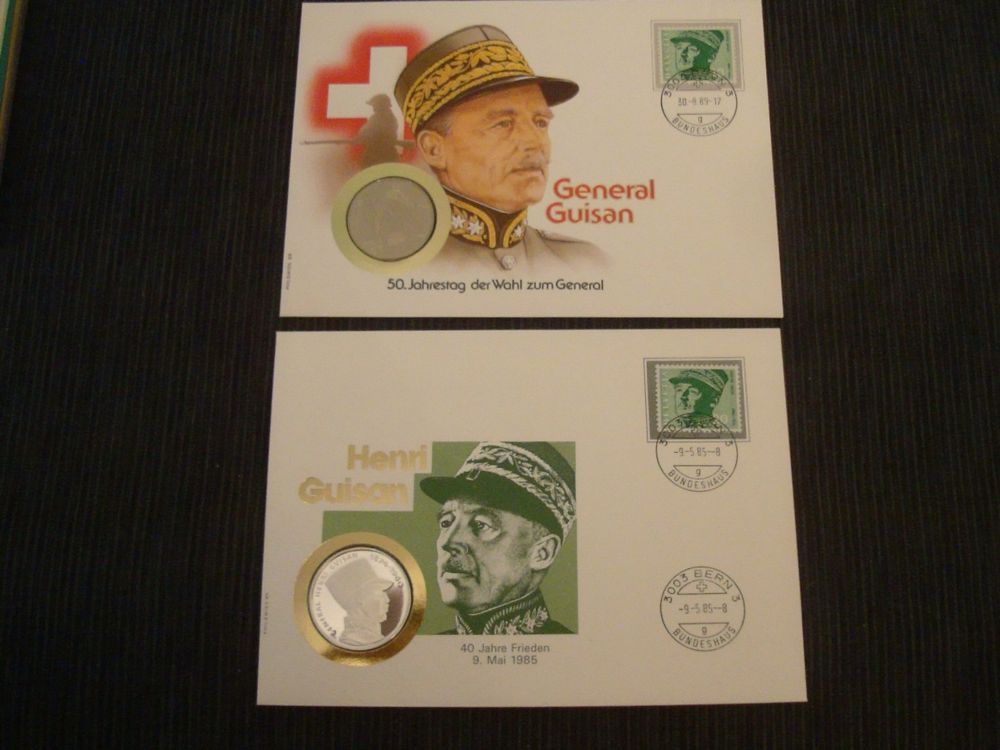 2 Numisbrief - General Guisan - 1985 / 1989 | Kaufen auf Ricardo