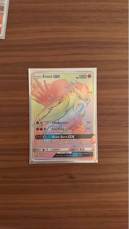 Entei GX Rainbow Rare 74/73 Burning Shadows Pokemon TCG (Neu (gemäss ...