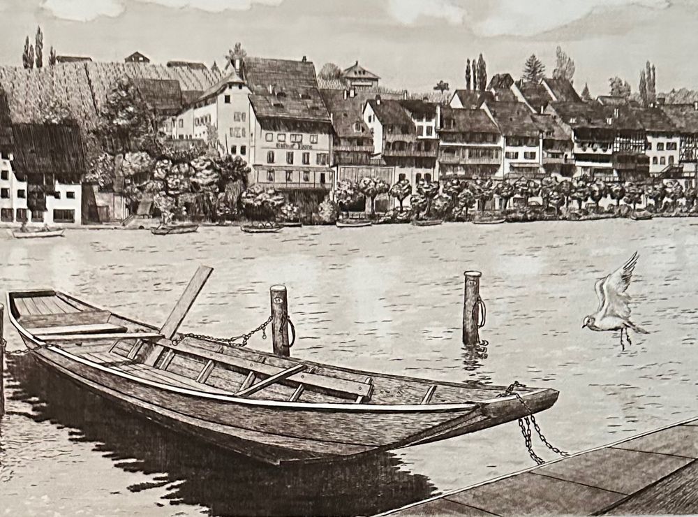Radierung mit Boot Unl.Sig (Gebraucht) in Hochdorf für CHF 10 – mit Lieferung auf Ricardo kaufen