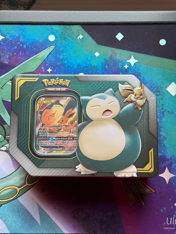 Pokemon Eevee & Snorlax GX #SM169 Tag Team Up Tin Box New EN (Neu und ...