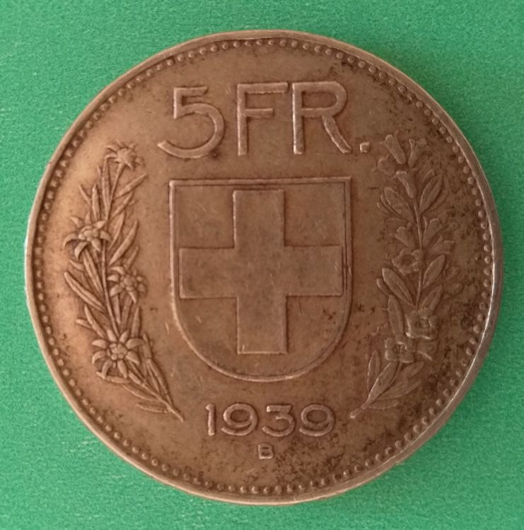 5 Franken, Silber 1939 | Kaufen auf Ricardo