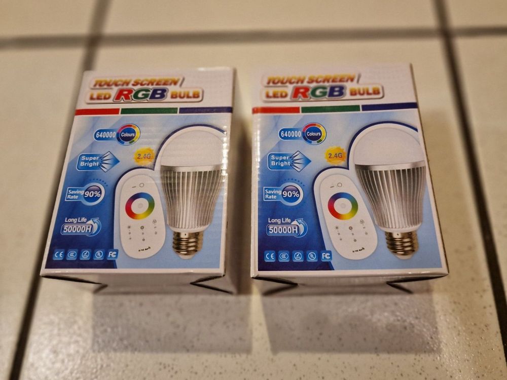 Touch Screen LED RGB Bulb LED Birne mit Steuerung 2Stk (Neu und ...