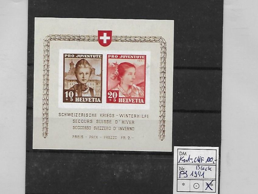 PJ Block 1941 ** Kat: CHF 130.- (Neu (gemäss Beschreibung)) in Basel für CHF 10 – mit Lieferung ...