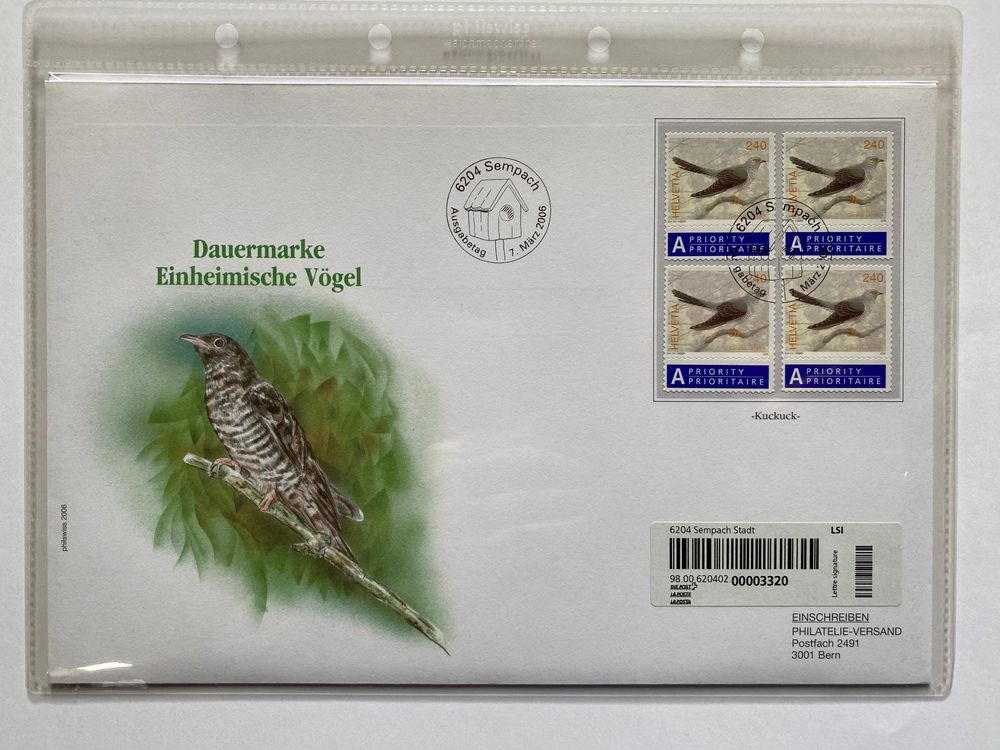 FDC Grossbrief Dauermarke Einheimische Vögel 2006 ET (Neu (gemäss Beschreibung)) in ...