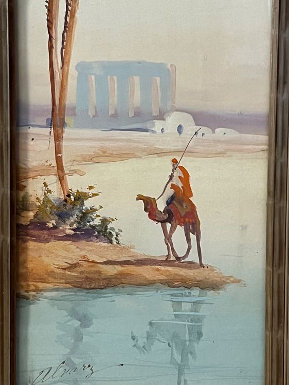 Ancienne aquarelle orientaliste, signée Alvarez, 1900 | Kaufen auf Ricardo
