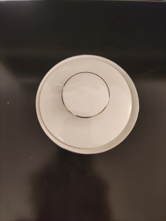 Thomas Vintage Dose mit Deckel weiss mit Silberrand (Gebraucht) in ...