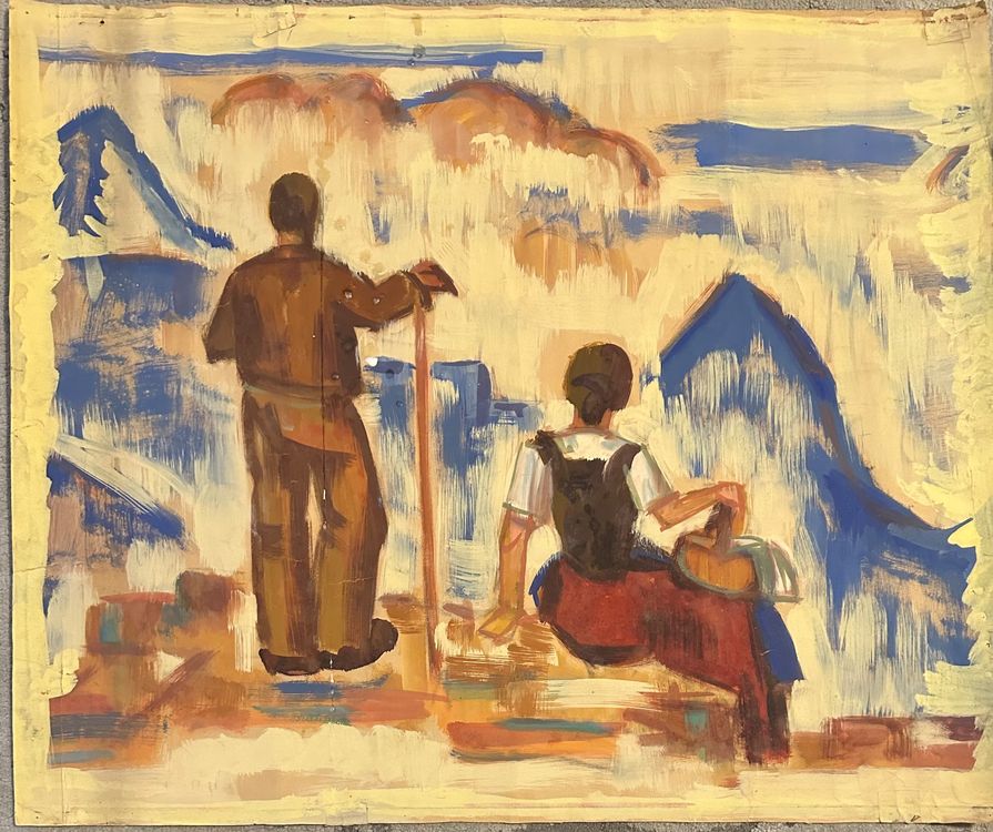 Heinrich Herzig (1887-1964) Grosse Gouasche Gemälde (Gebraucht) in Root für CHF 144 – mit ...