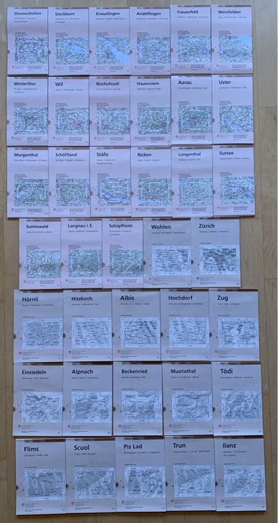 38 neue Landeskarten 1:25000 der Schweiz (Neu (gemäss Beschreibung)) in ...