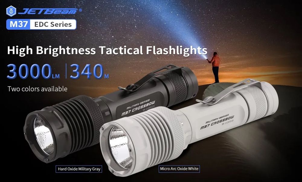 Taktische Taschenlampe Jetbeam M37 mit 3000 Lumen inkl. Akku (Neu ...
