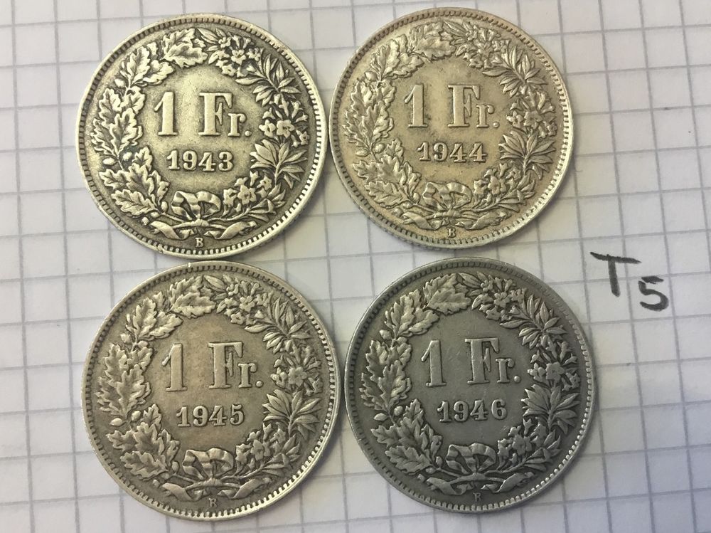 1 Franken Silbermünzen 1943 - 1946 | Kaufen auf Ricardo