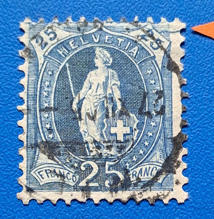 Stehende Helvetia 1905 25 Rp. Plattenbruch Kat. 87A Feld 202 | Kaufen auf Ricardo