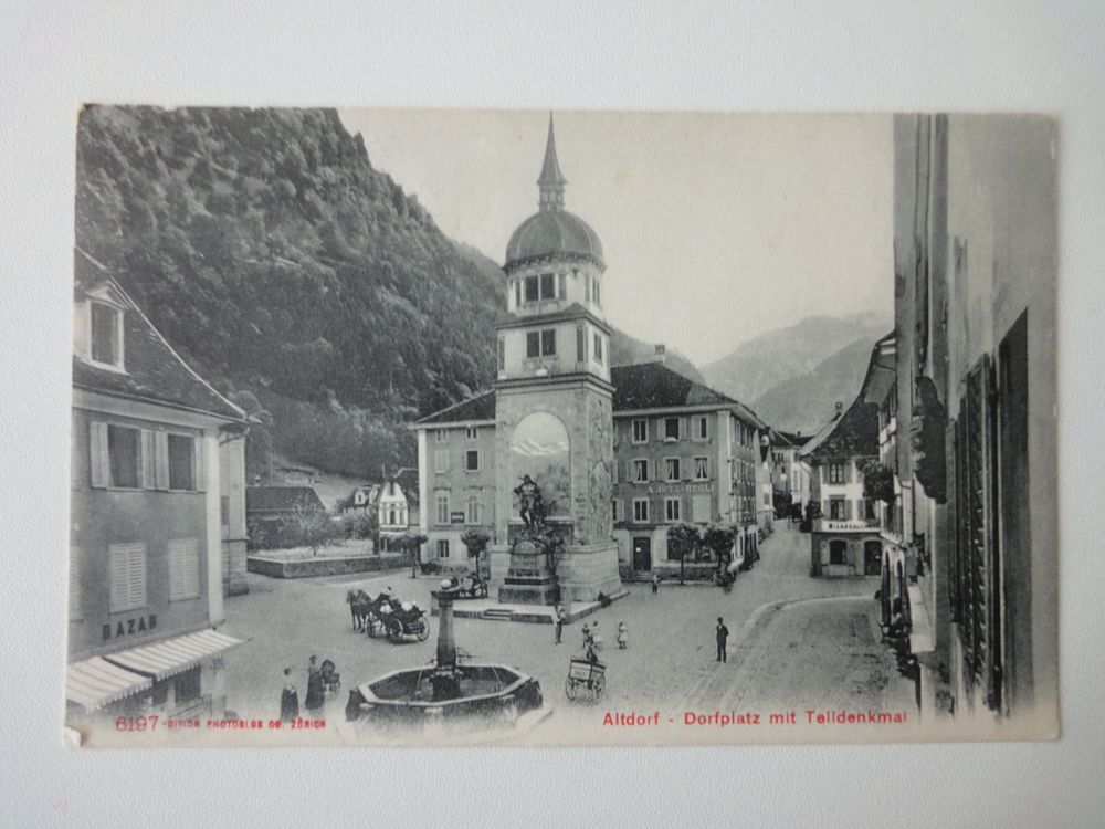 116.) AK "Altdorf" - Dorfplatz mit Telldenkmal | Kaufen auf Ricardo
