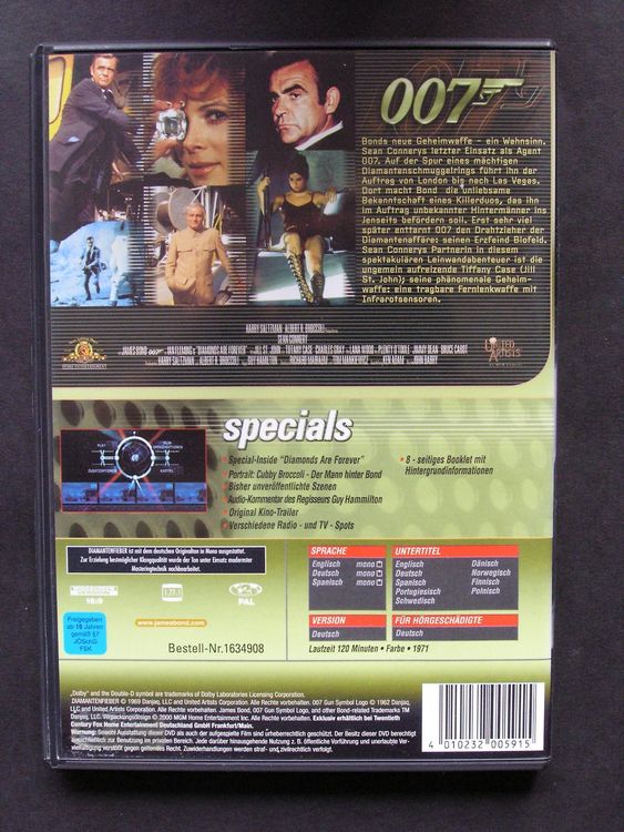 JAMES BOND DIAMANTENFIEBER (1971) MGM SPECIAL 007 EDITION (Gebraucht) in Zuzwil SG für CHF 7.5 ...