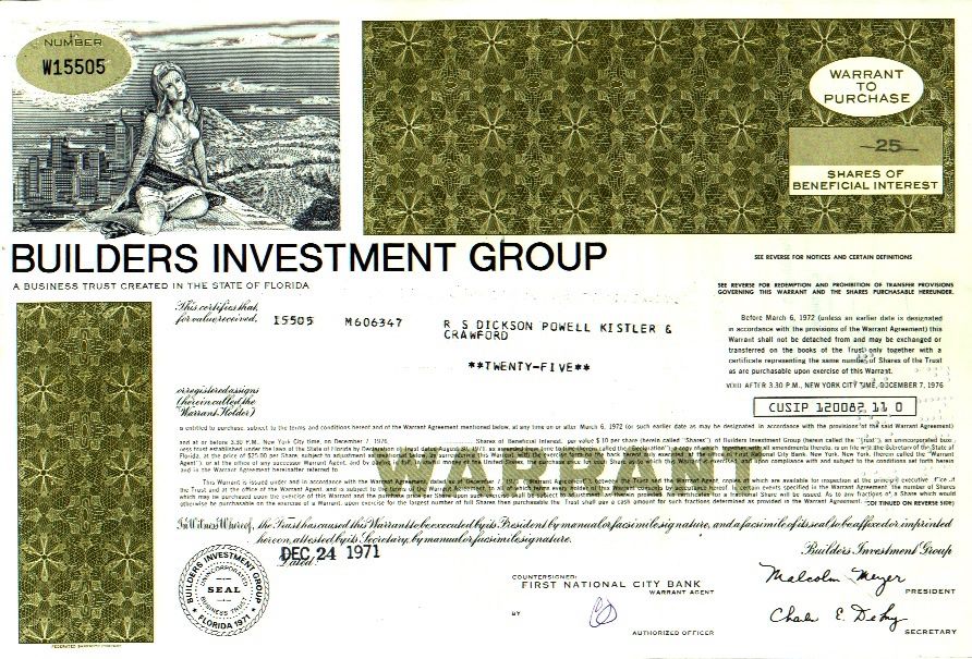 Builders Investment Group - 1975 (Gebraucht) in Solothurn für CHF 1 ...