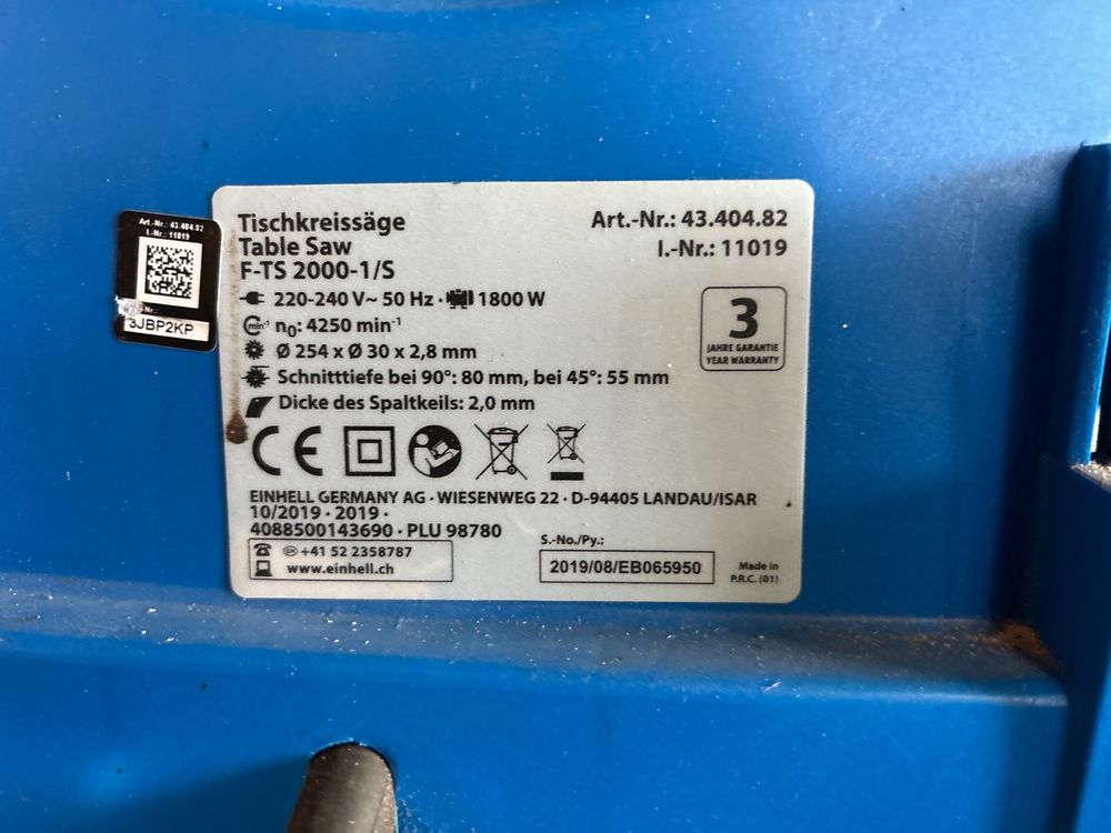 Tischkreissäge Ferrex F-TS 2000-1/S | Kaufen auf Ricardo