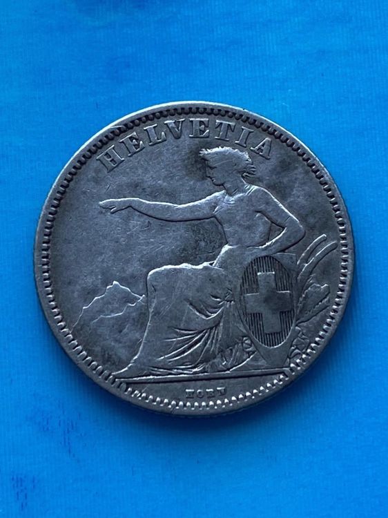 Antike Münze 2 Franken 1860 Schweiz silber 0.800 (Gebraucht) in Dübendorf für CHF 70 – mit ...