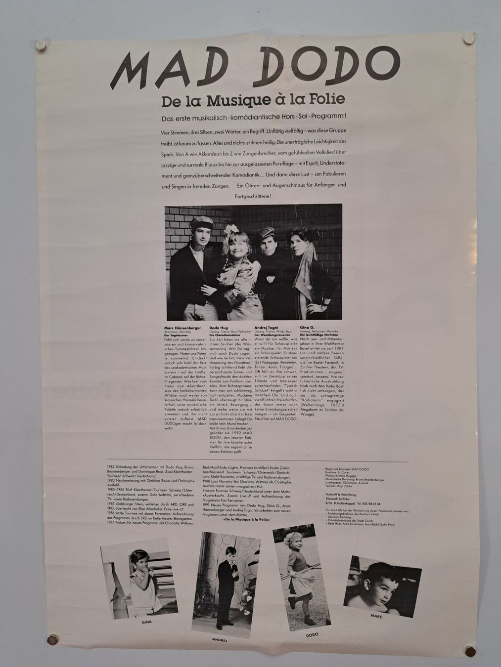 Plakat signiert - Mad Dodo - De la Musique à la Folie (Gebraucht) in ...