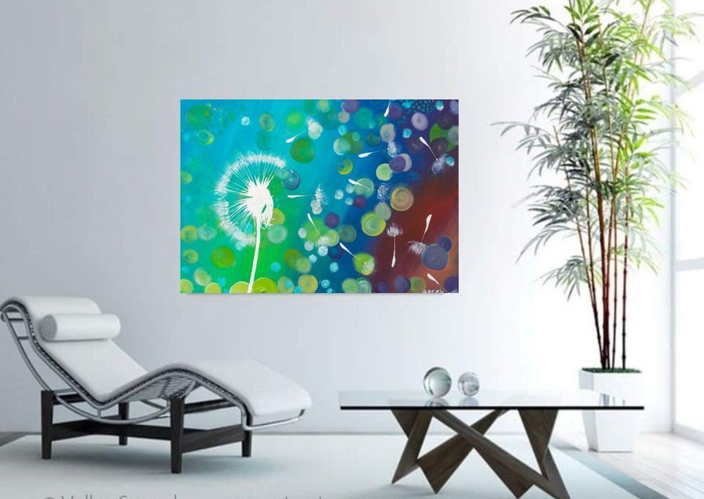 Acrylbild bunt Pusteblume Natur Unikat | Kaufen auf Ricardo