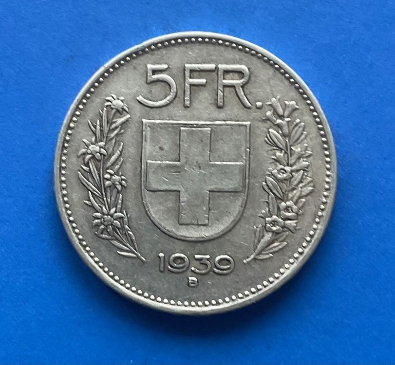 5 Franken Silber 1939 (Gebraucht) in Luzern für CHF 10 – mit Lieferung auf Ricardo kaufen