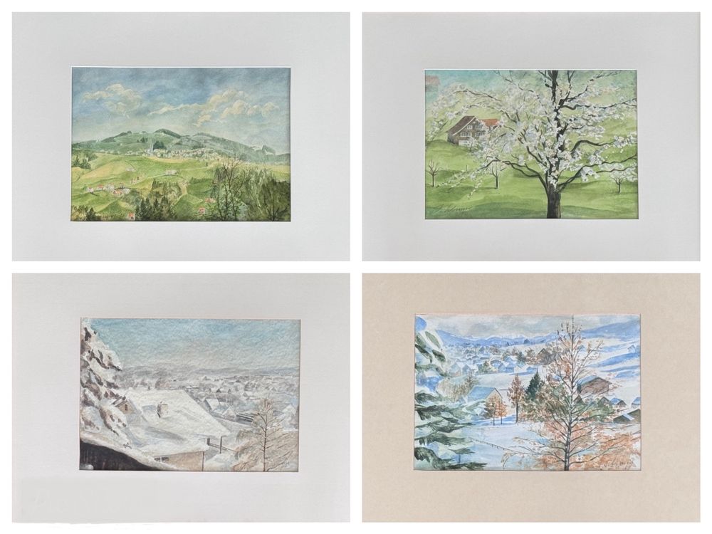 Jakob Schmid AR - Sammlung 4 Original Aquarelle Appenzell | Kaufen auf ...