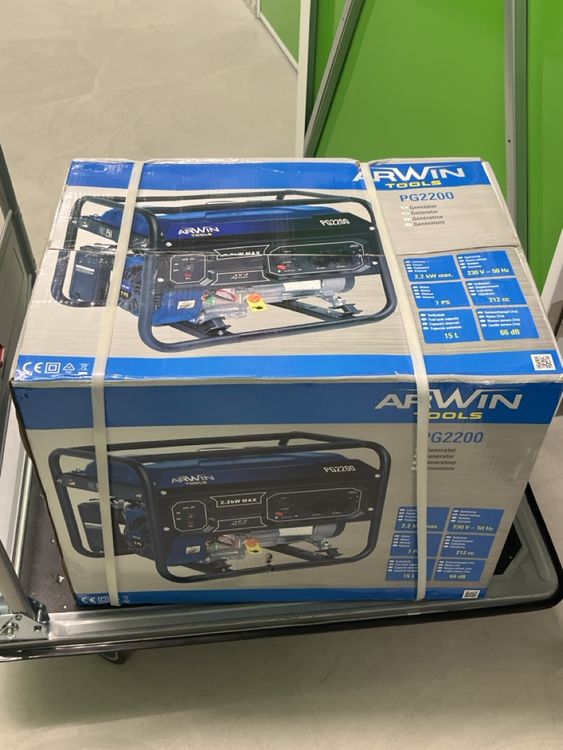 Neuer Arwin Tools PG2200 Stromgenerator 2.2kW, 7PS , LOT 028 (Neu und ...