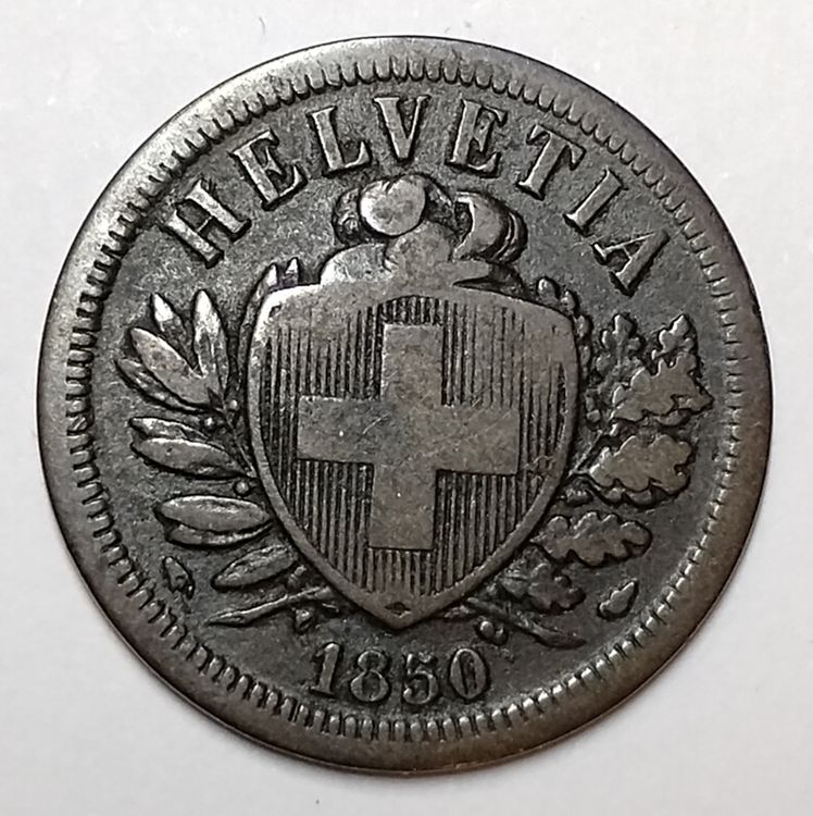 2 Rappen Münze von 1850 - bis sehr schön (ss) (Gebraucht) in Zofingen ...