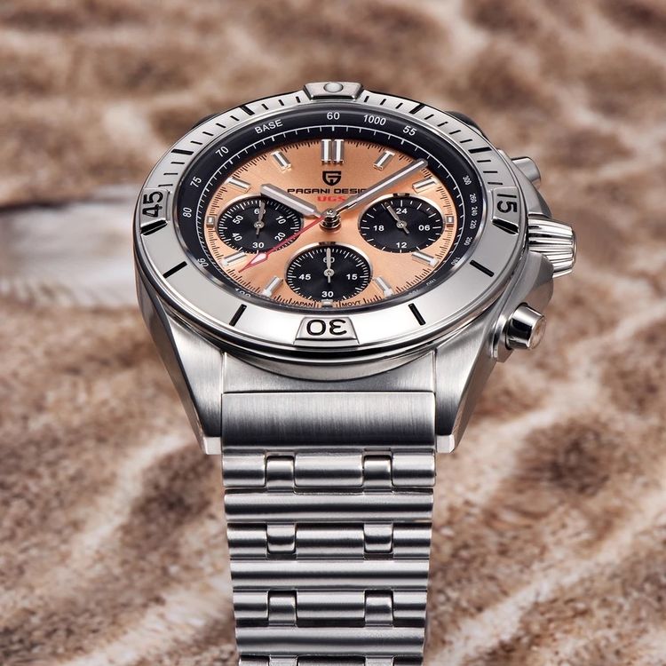 MONTRE PAGANI DESIGN HOMMAGE NAVITIMER CHRONO SAUMON | Kaufen auf Ricardo