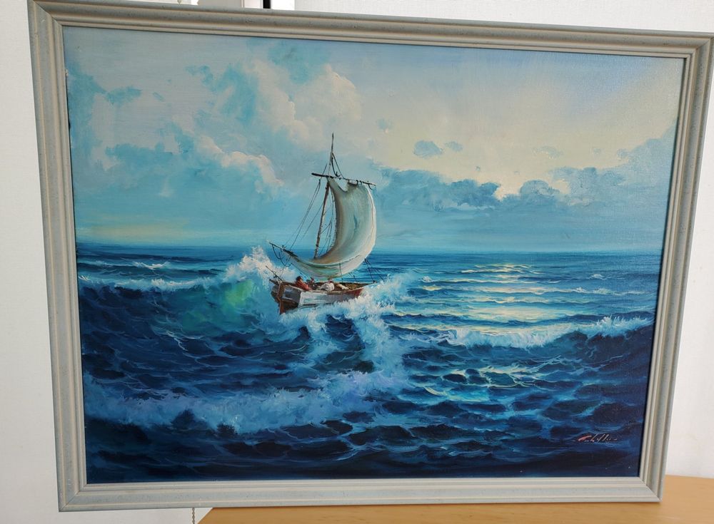 Ölgemälde Segelschiff im Meer | Kaufen auf Ricardo
