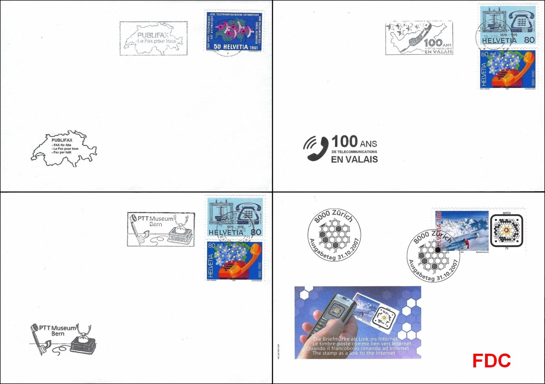 Telephon • téléphone 15 Briefe (2 FDC) + 3 Karten (2 ET) (D'occasion) à ...