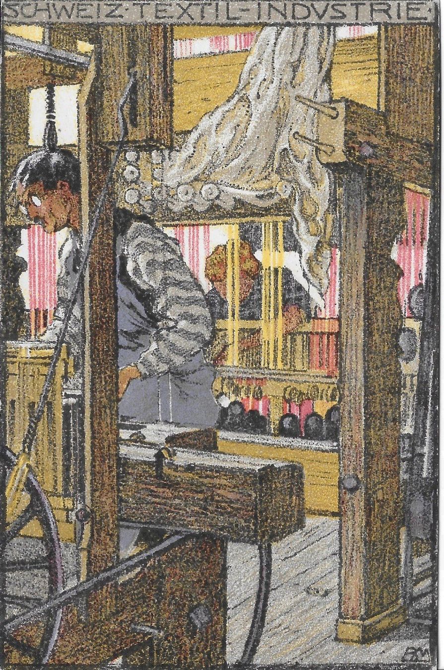 Künstler Postkarte (Landesausstellung 1914 Textil-Industrie) (Gebraucht ...