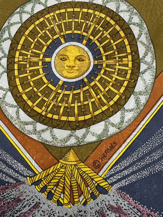 Écharpe HERMES "Feux d'Artifice" en cachemire et soie. 1987 (D'occasion ...