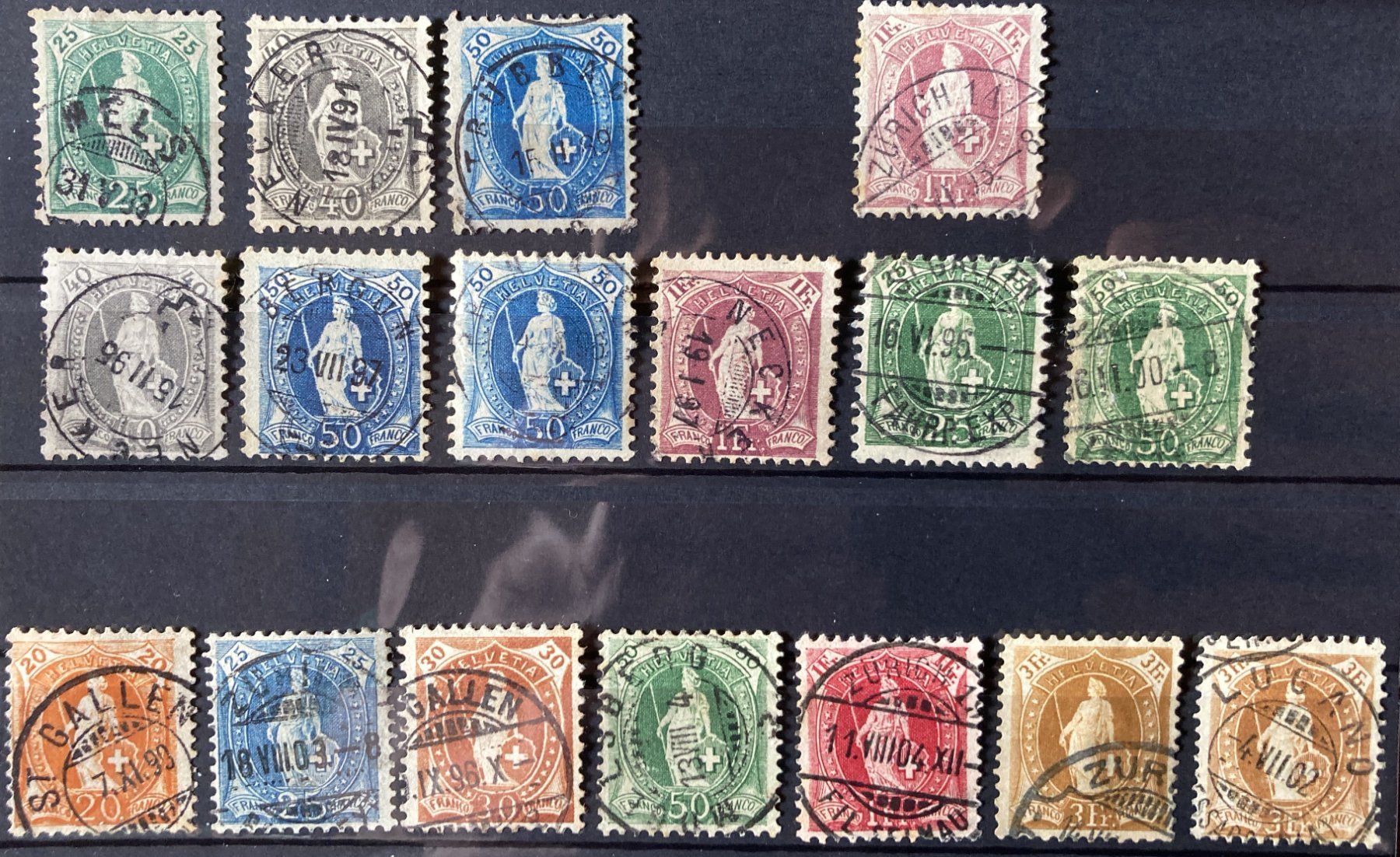 1882-1904, Stehende Helvetia, viele Vollstempel, SBK 556 Fr. (Gebraucht ...